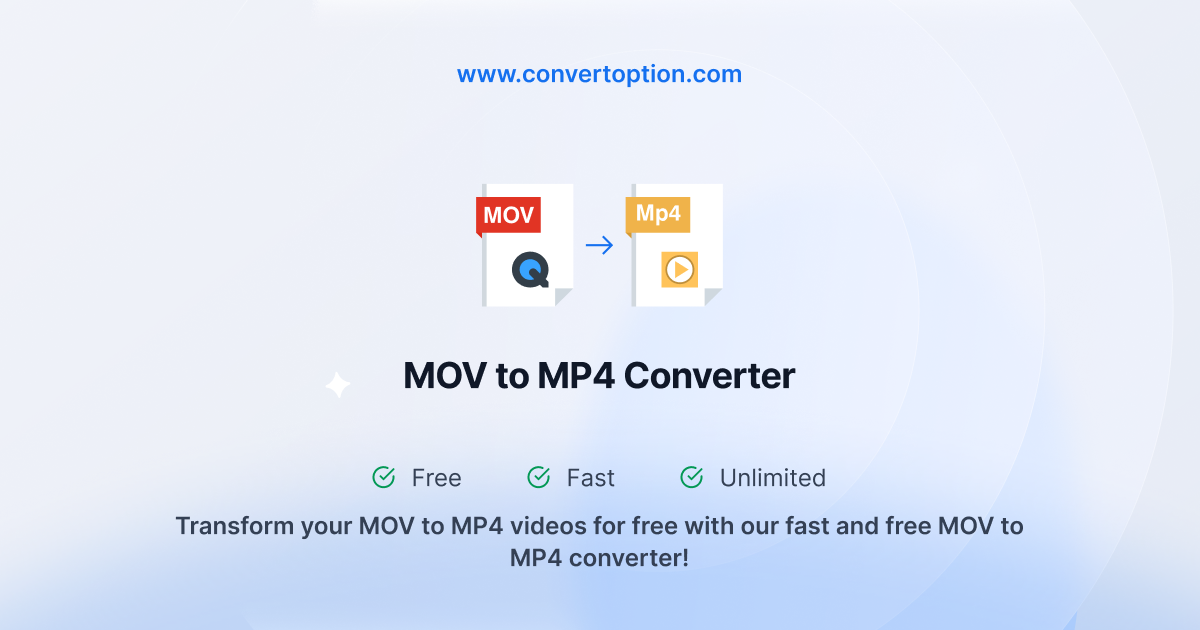 Free MOV to MP4 Video Converter | ConvertOption